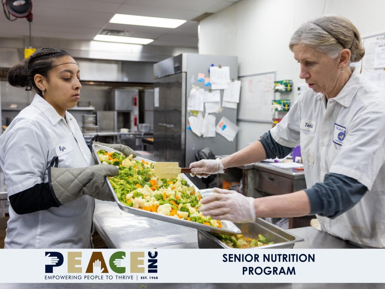 Our Senior Nutrition Staff prepares healthy meals for seniors | PEACE, Inc.